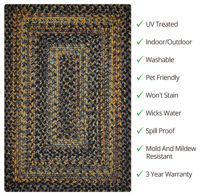 Homespice Decor Black Forest Indoor/Outdoor Braided Rug 27"x45 ...