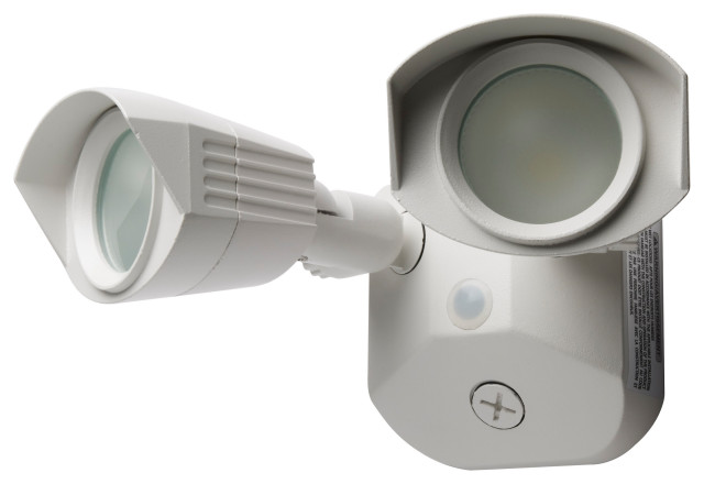 LED Security Light - Dual Head - White Finish - 3000K - 120-277V ...