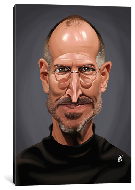 "Steve Jobs" by Rob Snow, Canvas Print, 18x12x1.5" - Contemporary ...
