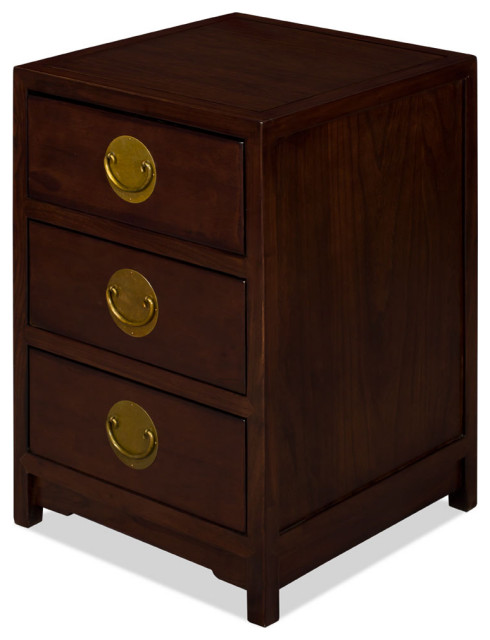 Mahogany Finish Petite Elmwood Chinese Chest of Drawers - Asian ...