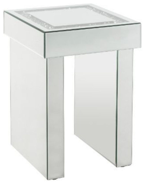 End Table, Mirrored and Faux Diamonds - Contemporary - Side Tables And ...