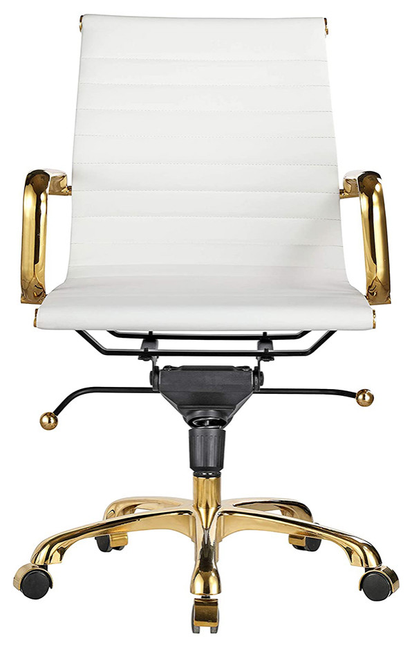 Toni Office Chair, Gold Frame, Low Back - Contemporary - Office Chairs ...