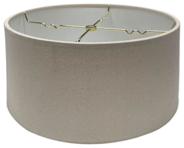 Hardback Shallow Drum Lampshade, Light Oatmeal Linen Fabric, 14x14x7 ...