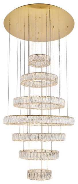Elegant Monroe Integrated LED Light Chandelier 3503G34G Gold ...
