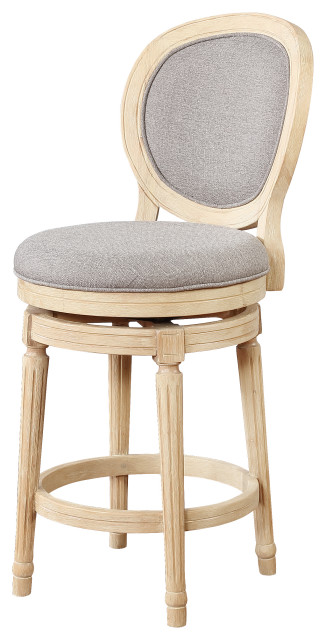 Benzara Transitional Style Wooden Swivel Counter Stool with Footrest ...