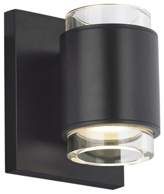 Voto Round Wall Sconce, 1-Light, LED, Black, 5"H (700WSVOTRCB-LED930 ...