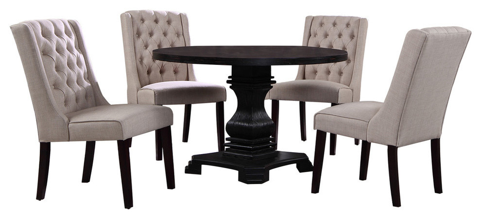 Newport Antique Black Round 5 Piece Dinette Set Traditional Dining Sets By Furniture