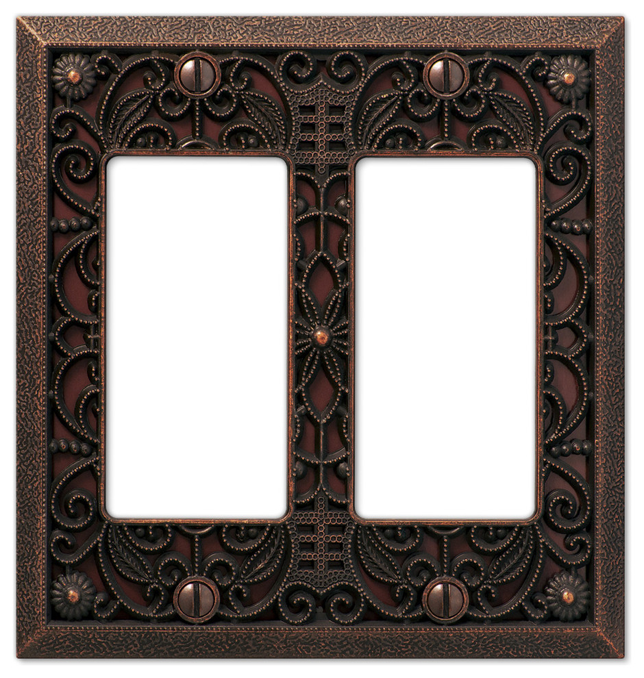 Filigree Cast 2-Rocker Wall Plate - Traditional - Switch Plates And ...