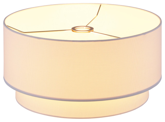 Artiva Large Premium Double Drum Linen Shade, Off White - Transitional ...