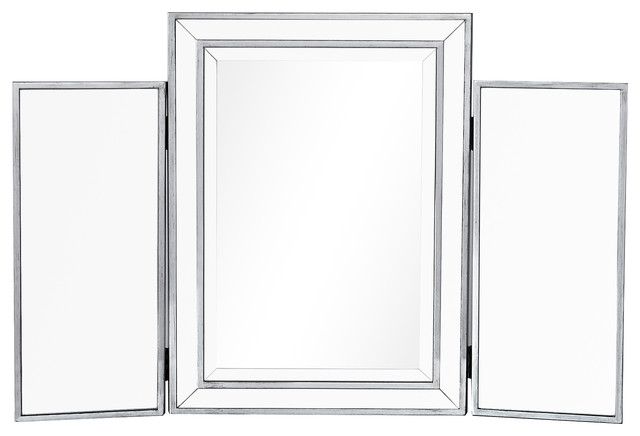 Reflexion Contemporary Wall Mirror, Antique Silver - Contemporary ...