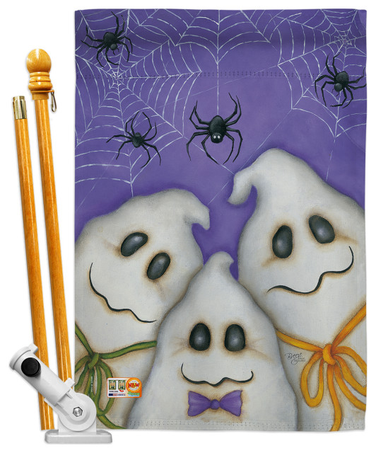 3 Ghosts Fall Halloween House Flag Set, 28" X 40" X 0.1" - Modern ...