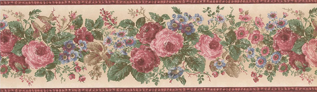 Floral Wallpaper Border - Contemporary - Wallpaper - by Euro Home Decor ...