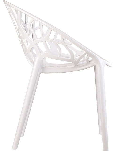 Crystal Polycarbonate Modern Dining Chair Glossy White - Contemporary ...