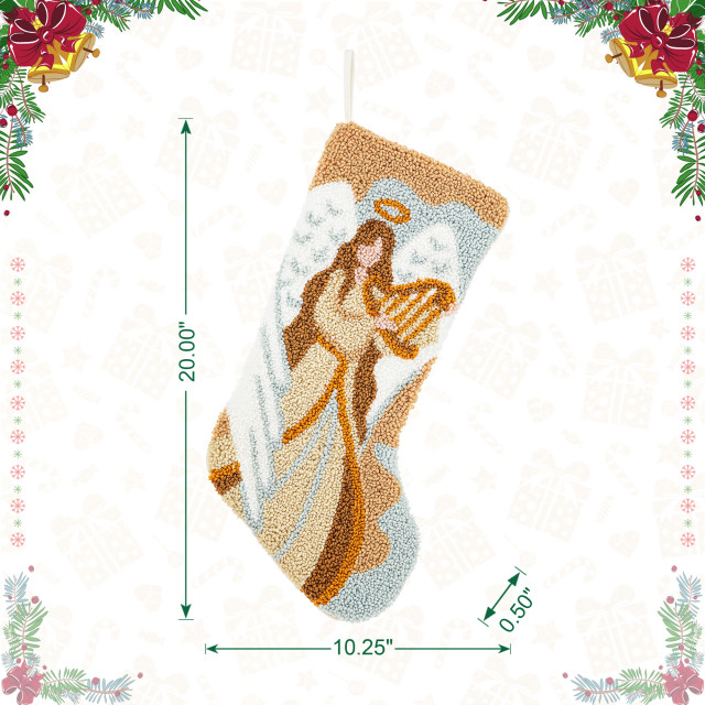 20.00"L Hooked Stocking, Angel - Traditional - Christmas Stockings And ...
