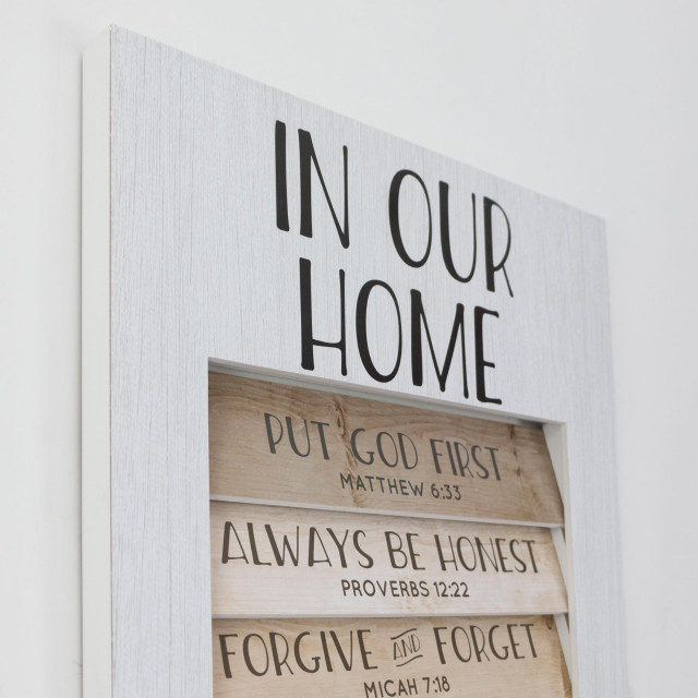 In Our Home Inspirational Shutter Window Plaque Farmhouse Wall Decor ...