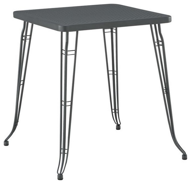 Benzara BM240810 Industrial Metal Pub Table With Perforated Star Top ...