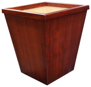 Wooden Wastebasket in Antique Mahogany, Large Size 24 Quarts ...