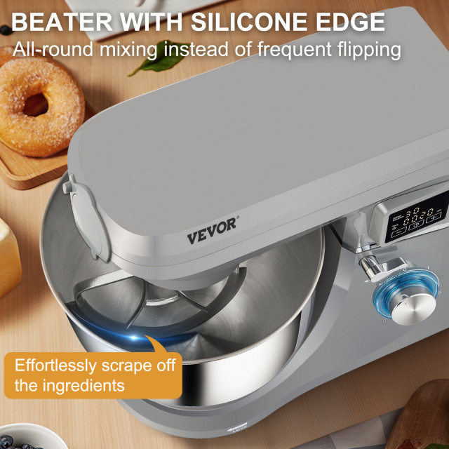 VEVOR 660W Stand Mixer 7.4Qt 6-Speed Tilt-Head Dough Mixer with Grinder ...