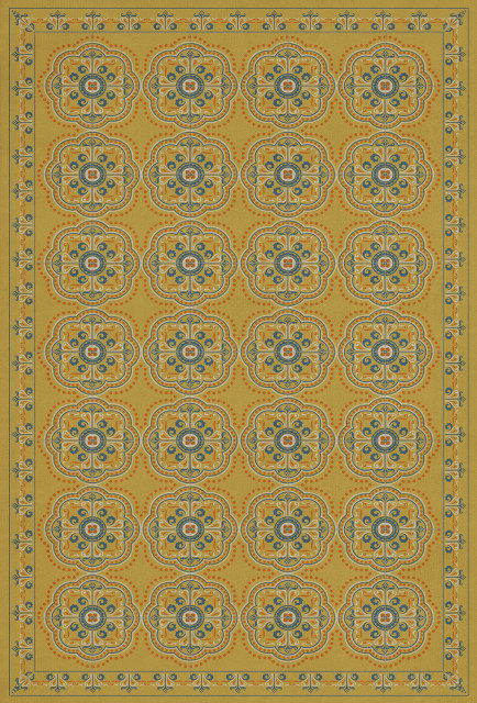 Pattern 28 Little Darling 38x56 Vintage Vinyl Floorcloth - Contemporary ...