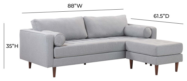 Cave Gray Tweed Sectional - Midcentury - Sectional Sofas - by First of ...