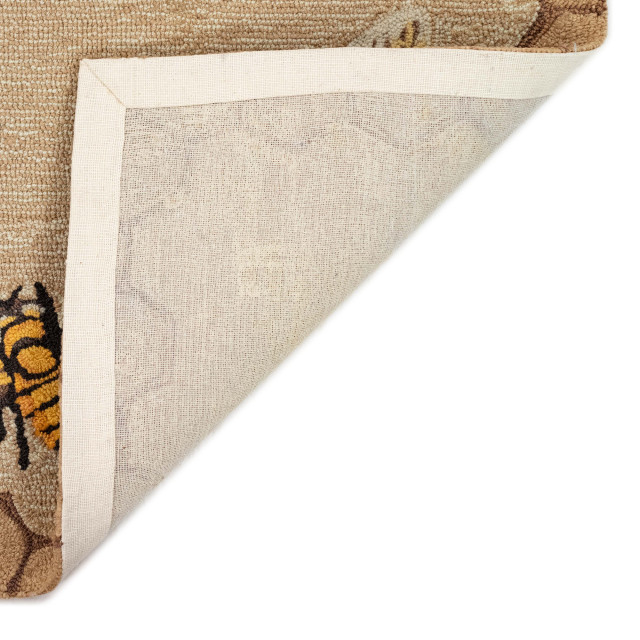 Frontporch Honeycomb Bee Indoor/Outdoor Rug Natural, 1'8"x2' 6 ...