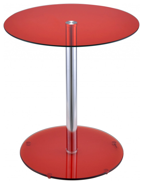 Red Glass Double Sphere Side Table - Contemporary - Side Tables And End ...