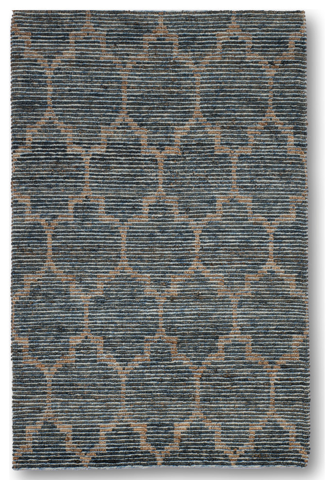 Hand Woven Geometric Trellis Wool + Jute Loop Rug by Tufty Home, 9x12 ...