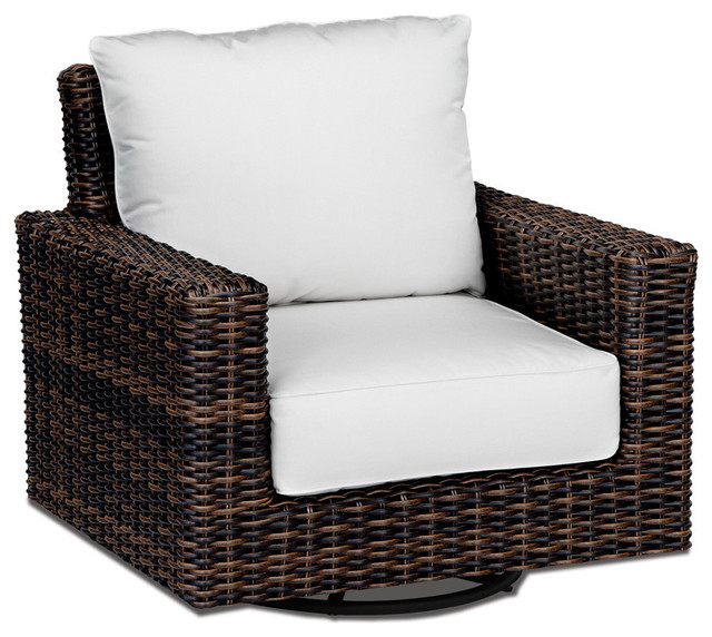 Sunset West Montecito Swivel Rocker Club Chair With Cushions - Tropical ...