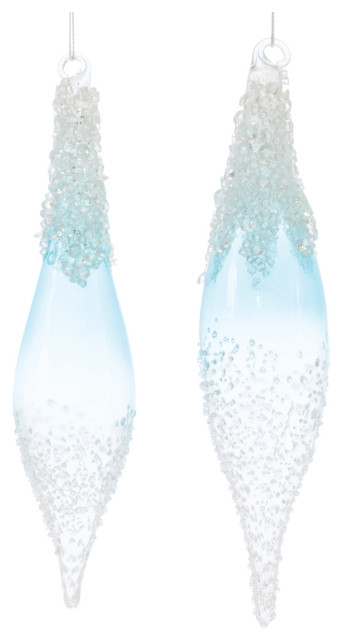 Beaded Glass Drop Ornament, 12-Piece Set - Christmas Ornaments - by ...