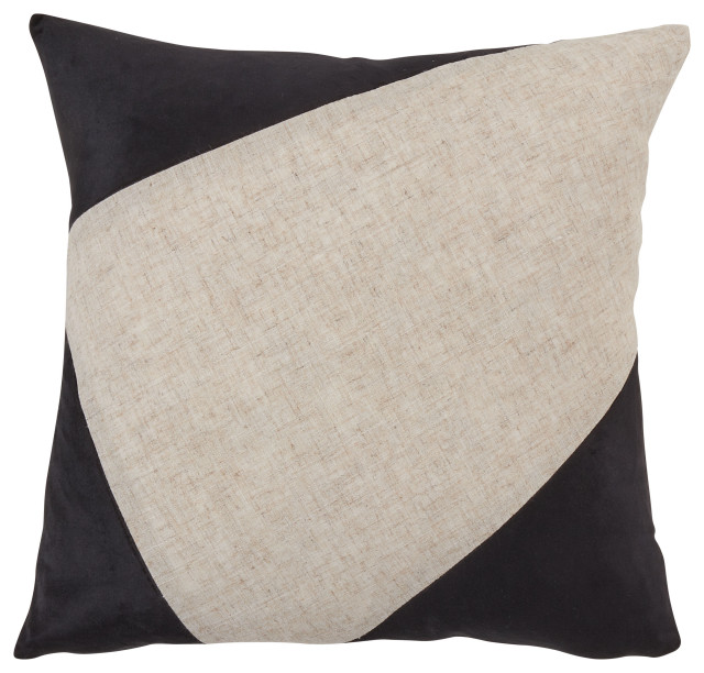 Velvet Pillow With Geometric Design, 18"x18" - Transitional ...