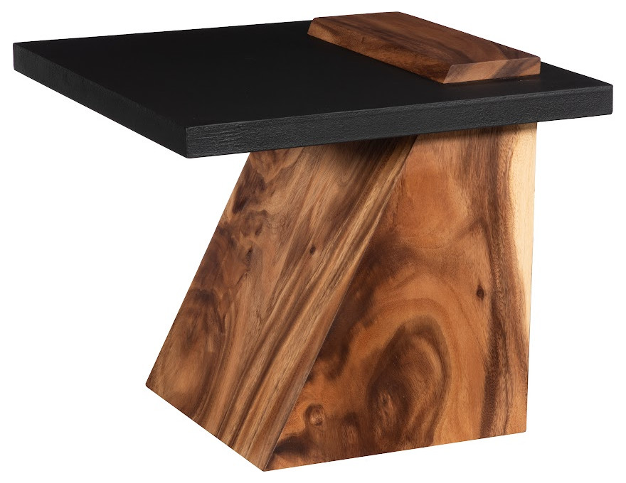 Slant Side Table, Natural/Black, 24x24x20"h - Industrial - Side Tables ...