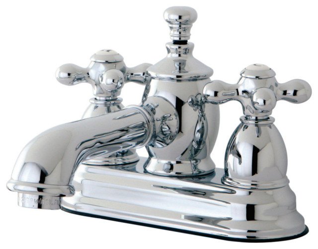 4" Centerset Lavatory Faucet, Heritage Spout, Metal Cross Handle ...
