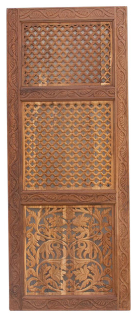 Carved Reclaimed Teak Safavid Jali Door - Traditional - Front Doors ...