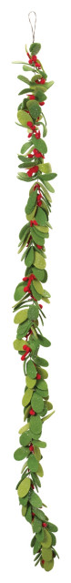Fabric Mistletoe String Garland, Set of 2 - Traditional - Wreaths And ...