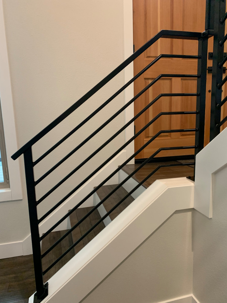 Metal railing and modified stairs - Modern - Staircase - Portland - by ...