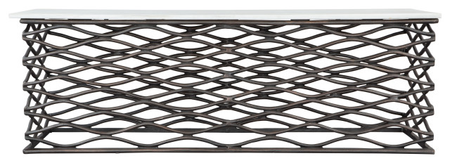 Baron Coffee Table White & Antique Bronze - Industrial - Coffee Tables ...