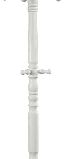 White Solid Wood Coat Rack With Triple Tiered Coat Stand - Coatracks ...
