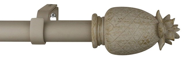 1" Pineapple Adjustable Curtain Rod, 28"-48" - Tropical - Curtain Rods ...