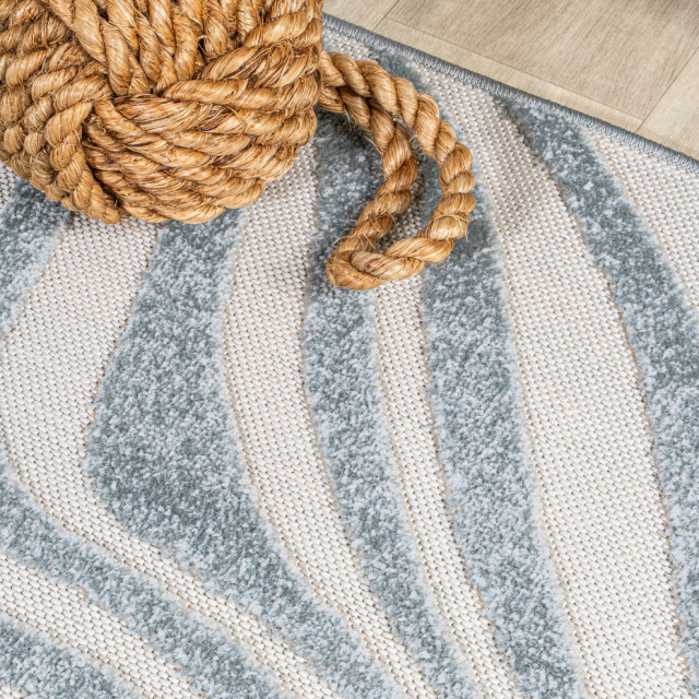 Maribo High-Low Abstract Groovy Striped Indoor/Outdoor Rug, 2 X 8 ...