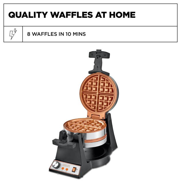 Double Rotating Belgian Waffle Maker, Keto Chaffles Iron with Nonstick ...