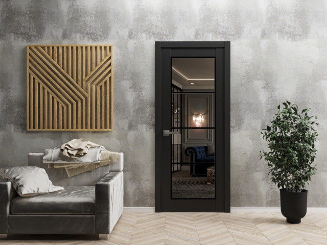 Solid French Door | Lucia 2466 Matte Black| Bathroom, 24" x 80 ...
