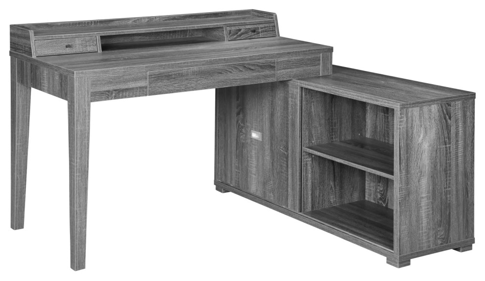 Modern Reversible Desk, Low Profile Hutch & Ample Storage Space ...