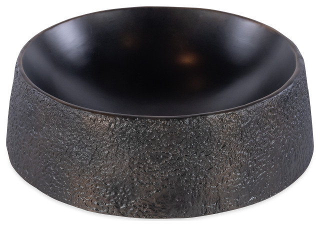 Hammered Metal Round Bowl - Industrial - Decorative Bowls - by BoBo ...