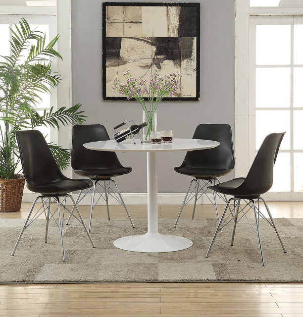 Metal Round Dining Table, White - Contemporary - Dining Tables - by ...