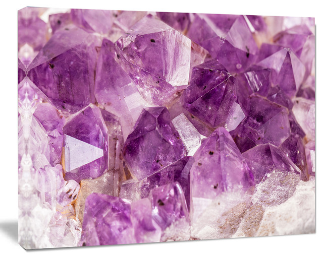 Designart - Purple Amethyst Macro - Abstract Canvas Wall Art Print, 20 ...