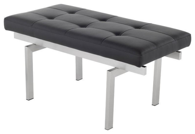 Louve Bench Small In Brushed Stainless Steel - Contemporary ...