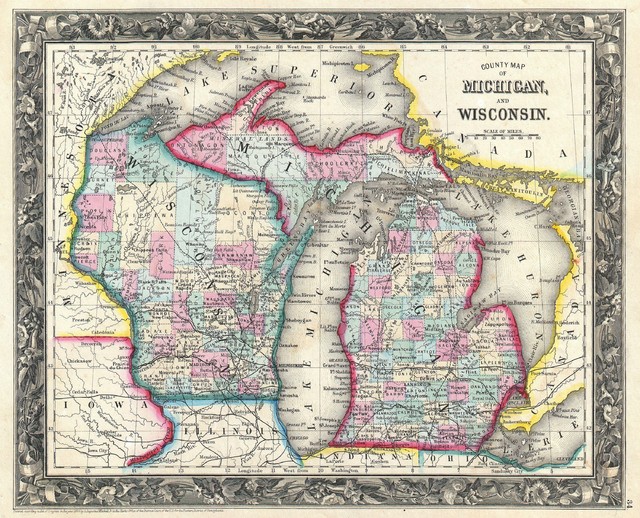 Map of Michigan, Peel & Stick Removable Wall Decal, 20"x25 ...