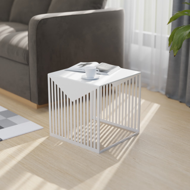Cisco Modern Square Steel Side Table with Powder Coated Finish - Modern ...