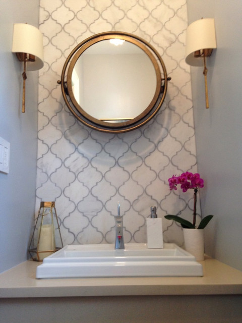 Carrara White Waterjet Arabesque Interlocking Honed Mosaic Tile, 12"x12 ...