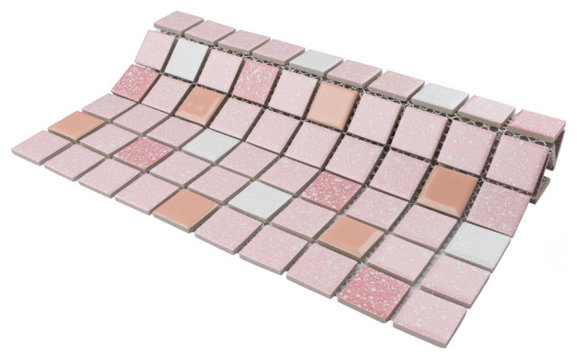 Crystalline Straight Edge Porcelain Floor and Wall Mosaic Tile Sample ...